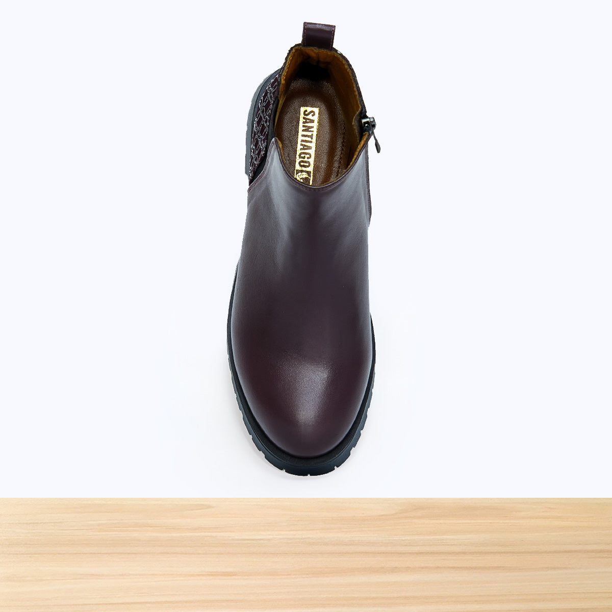 Virna Bottine Femme Cuir Bordeaux Zip Élégante | Maroc – SANTIAGO®