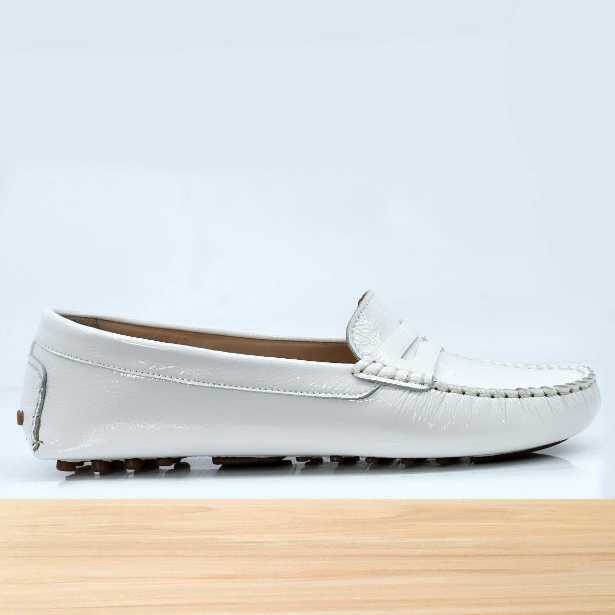 528F Clara en Cuir Blanc – SANTIAGO®