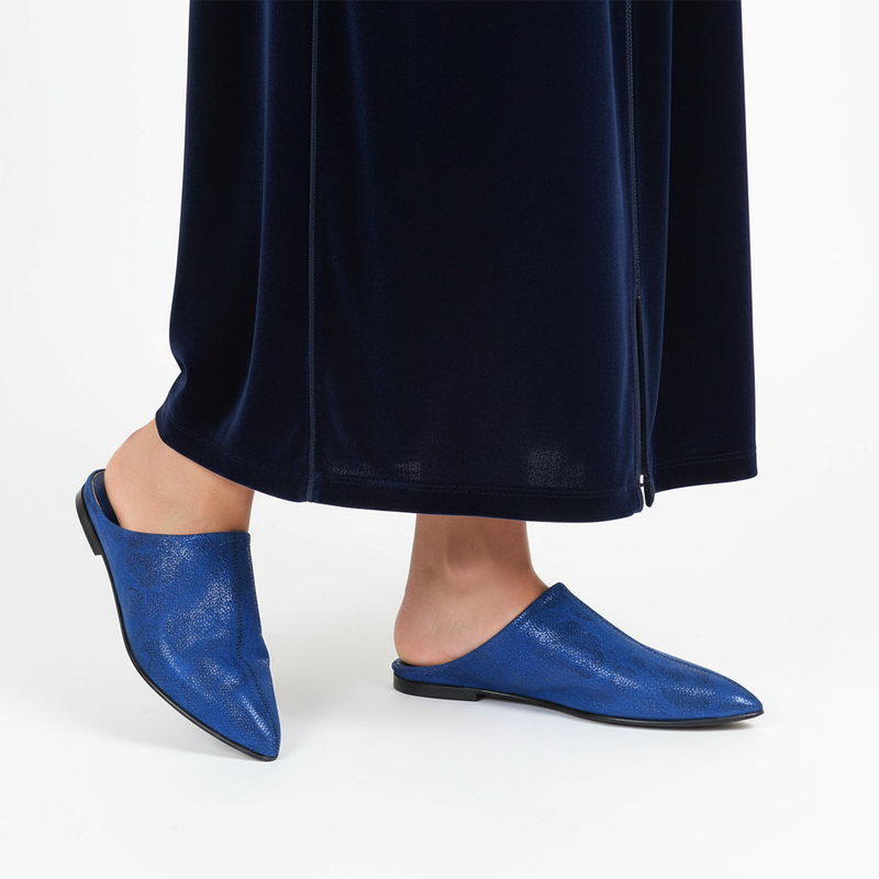 Belgha Babouche Femme Bleu Ramadan | Maroc – SANTIAGO®